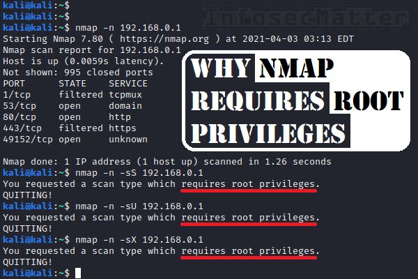 Why Does Nmap Need Root Privileges? - InfosecMatter Why Does Nmap Need Root Privileges? - InfosecMatter